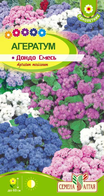 Агератум Дондо смесь: описание сорта, характеристики, особенности ...